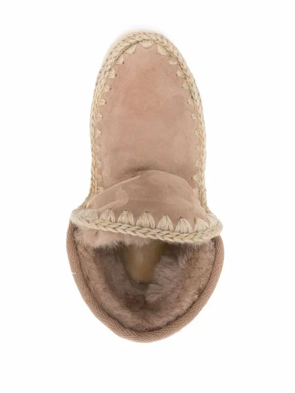Mou Crochet Stitch-trim Boots