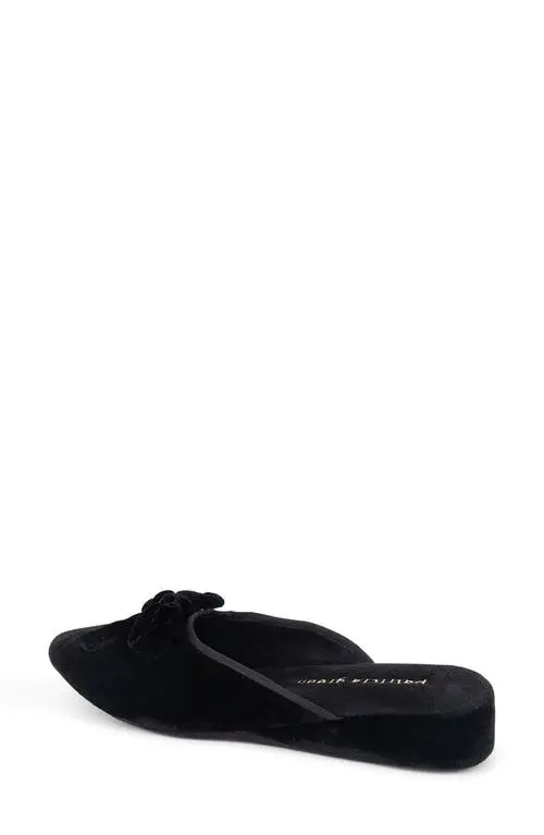 PATRICIA GREEN Velvet Bow Wedge Slipper