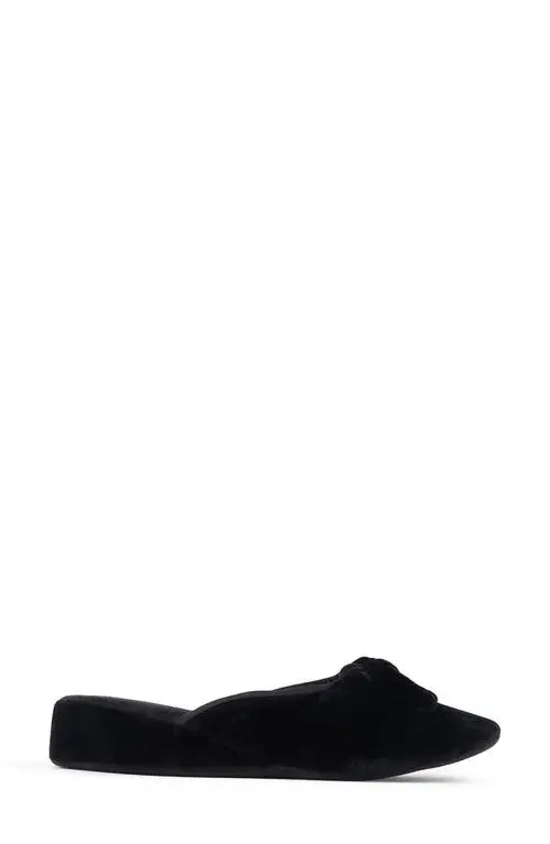 PATRICIA GREEN Velvet Bow Wedge Slipper