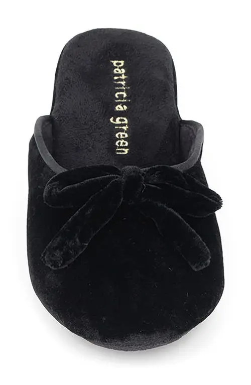 PATRICIA GREEN Velvet Bow Wedge Slipper