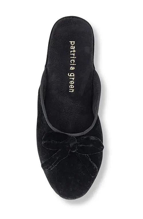 PATRICIA GREEN Velvet Bow Wedge Slipper