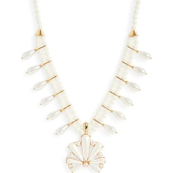 Lele Sadoughi Imitation Statement Necklace - Pearl