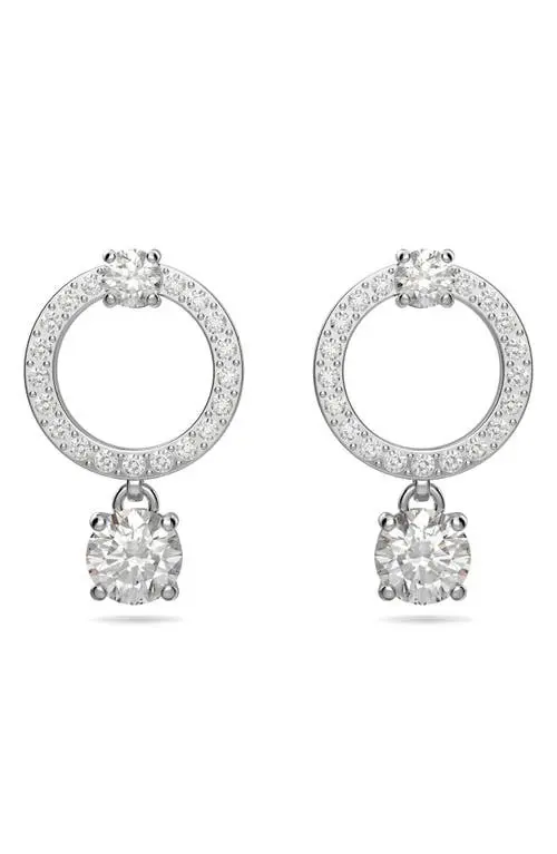 SWAROVSKI Constella Crystal Circle Stud Earrings - Silver/clear Crystal