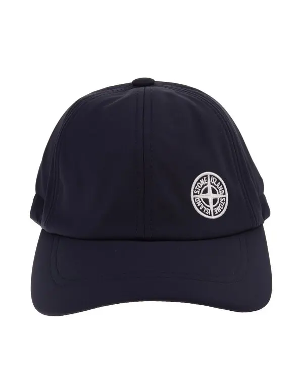Stone Island Navy Blue Baseball Cap In Soft Shell-r E.dye Technology