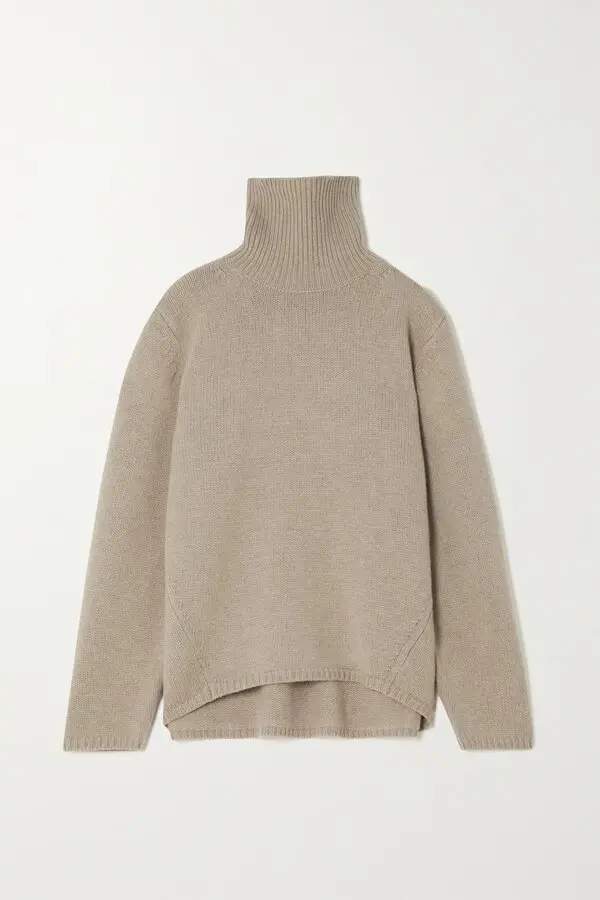 TOTEME Net Sustain Wool And Cashmere-blend Turtleneck Sweater