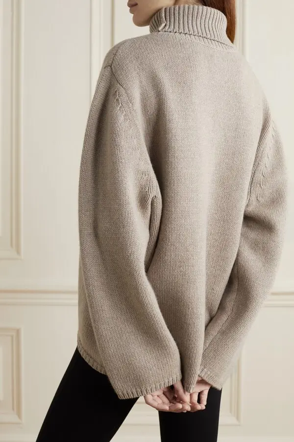 TOTEME Net Sustain Wool And Cashmere-blend Turtleneck Sweater