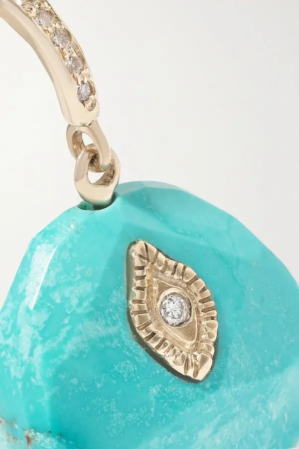 Pascale Monvoisin Arles 9-karat Turquoise And Diamond Single Earring