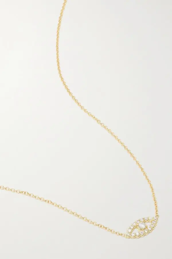 JENNIFER MEYER Evil Eye Mini 18-karat Diamond Necklace
