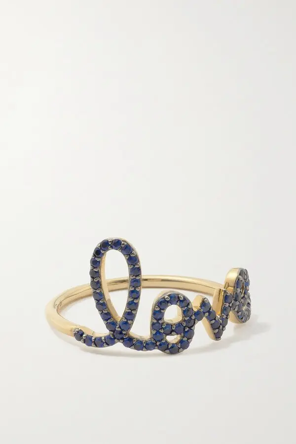 SYDNEY EVAN Large Love 14-karat Sapphire Ring - Gold