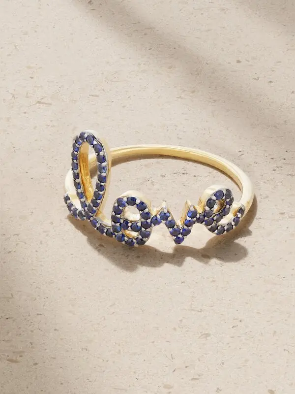 SYDNEY EVAN Large Love 14-karat Sapphire Ring - Gold