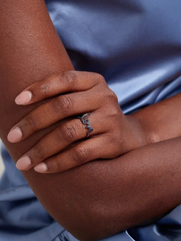 SYDNEY EVAN Large Love 14-karat Sapphire Ring