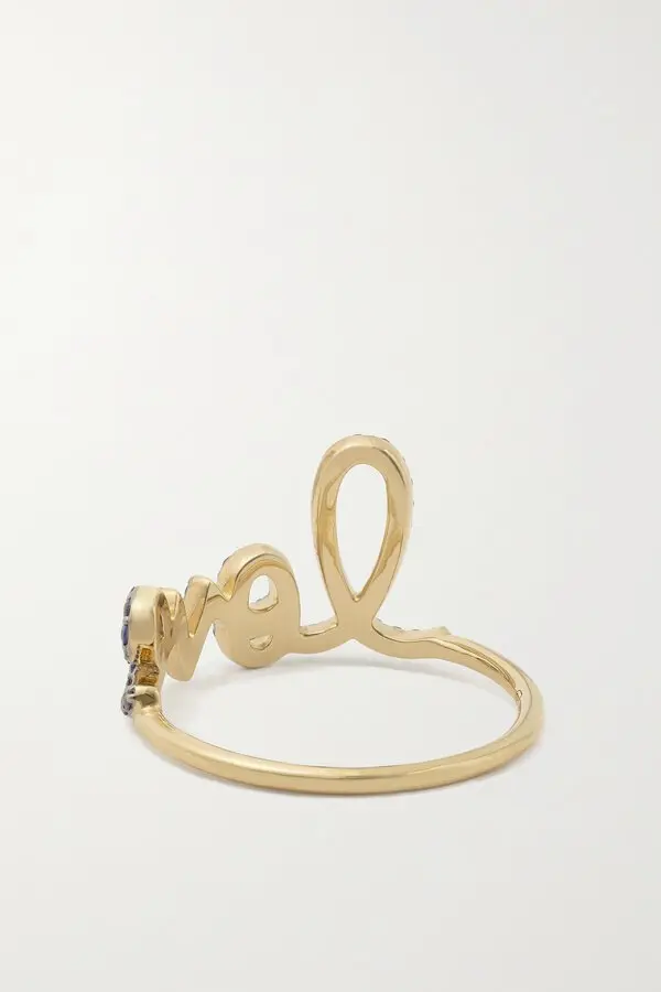 SYDNEY EVAN Large Love 14-karat Sapphire Ring - Gold