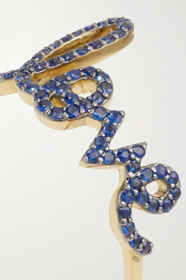 SYDNEY EVAN Large Love 14-karat Sapphire Ring - Gold
