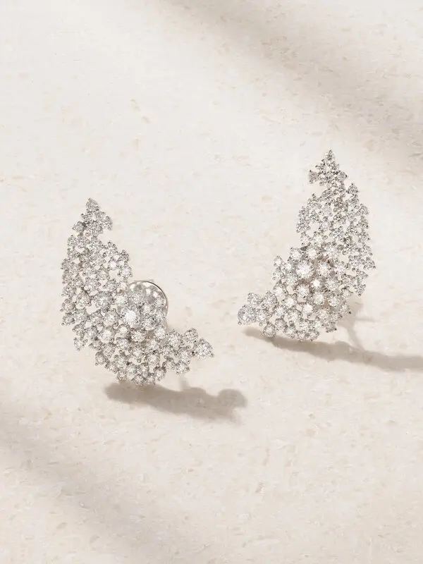 ANANYA Scatter 18-karat White Diamond Earrings - Gold