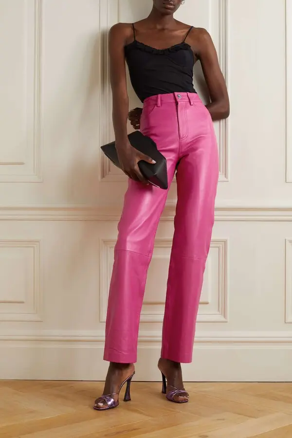 Remain Birger Christensen Lynn Leather Straight-leg Pants