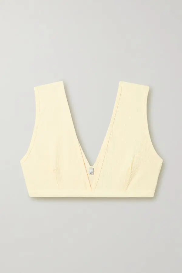 BASERANGE Net Sustain Alae Ribbed Stretch Organic Cotton-jersey Soft-cup Bra