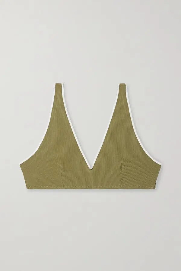 BASERANGE Net Sustain Pam Ribbed Stretch-organic Cotton Soft-cup Bra