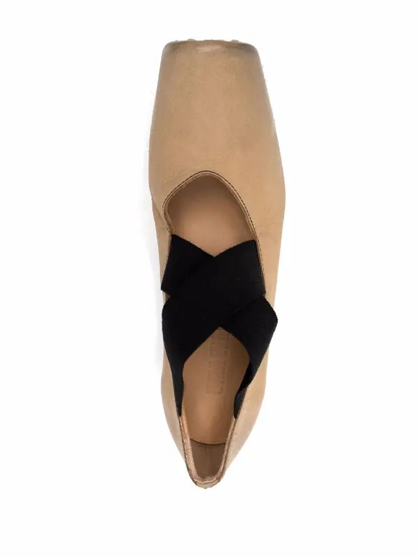 UMA WANG Square-toe Ballerina Flats - Neutrals
