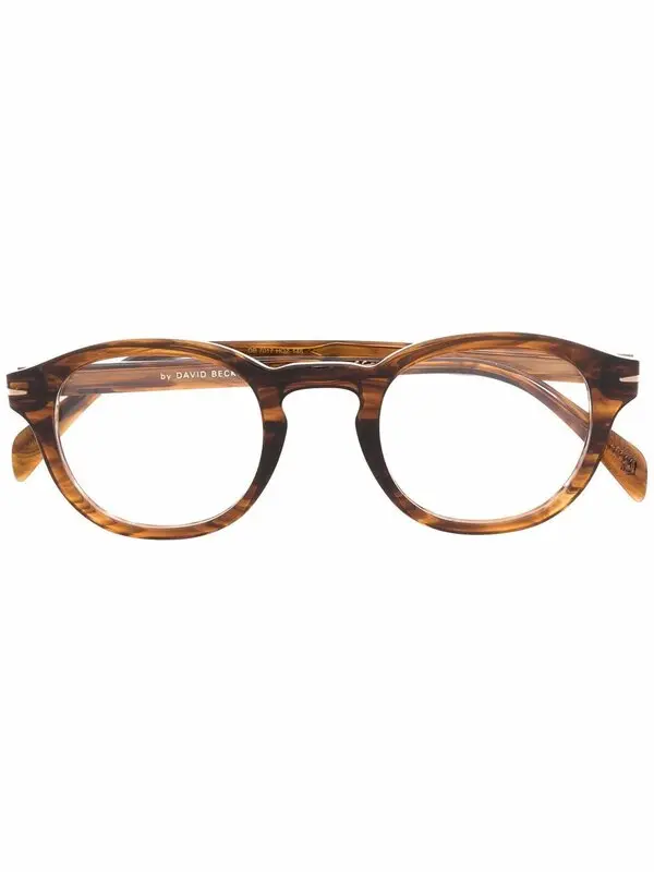 DB EYEWEAR BY DAVID BECKHAM Tortoiseshell-effect Round-frame Glasses