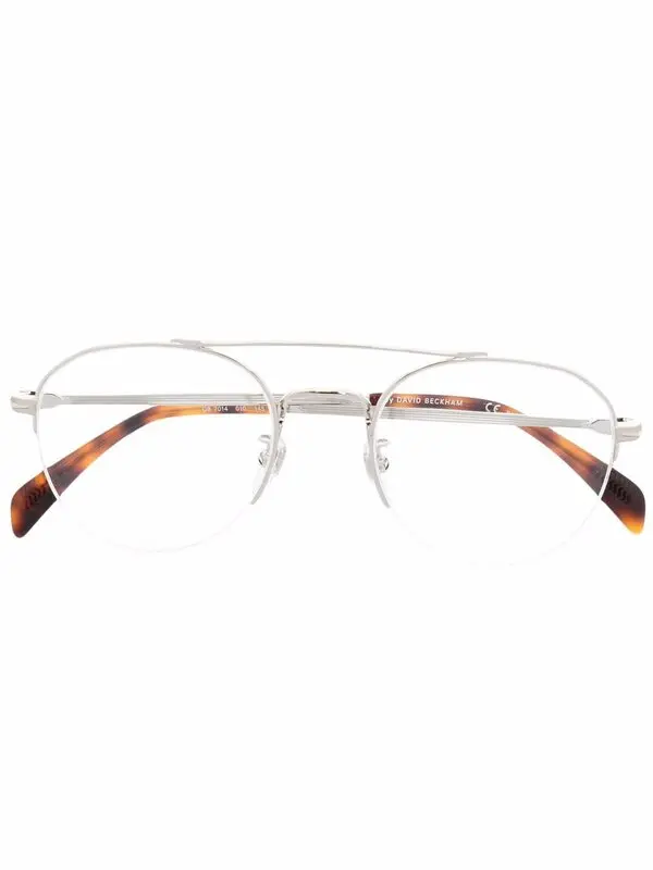 DB EYEWEAR BY DAVID BECKHAM Pilot-frame Glasses - Silver