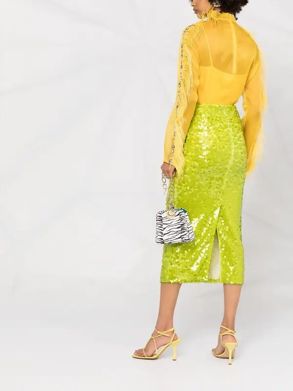 Emilio Pucci Feather-trim Silk Blouse