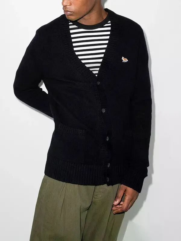Maison Kitsuné Fox Patch Cardigan - Blue