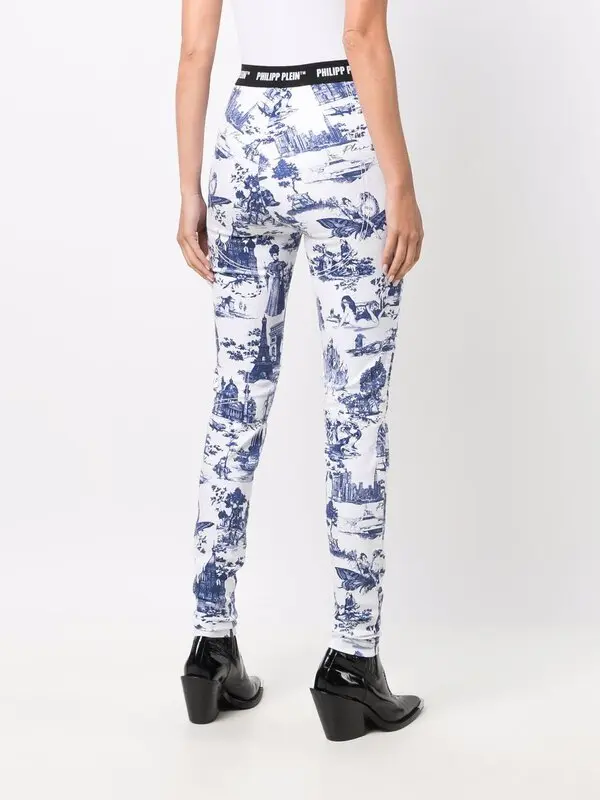Philipp Plein Embroidered High-rise Leggings