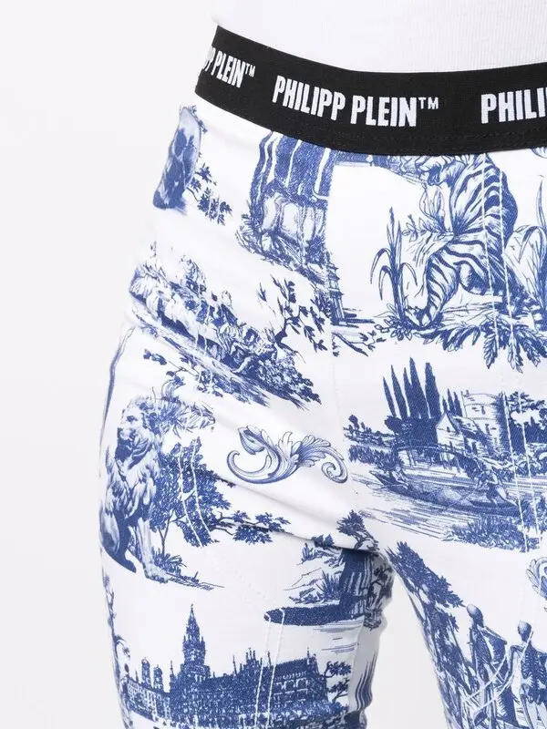 Philipp Plein Embroidered High-rise Leggings