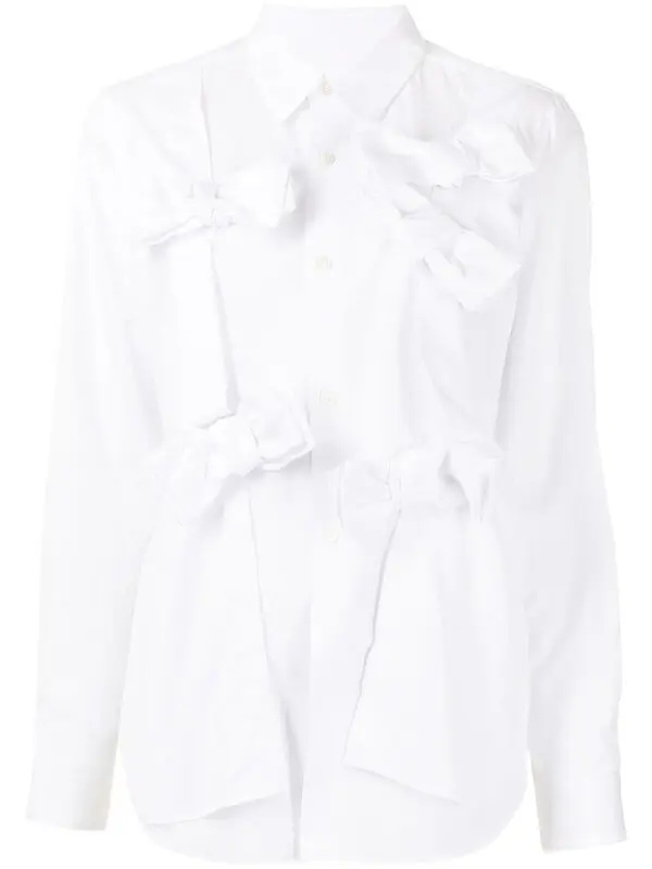 Comme Des Garçons Ruched Asymmetric Shirt - White