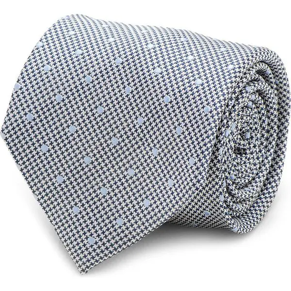 CUFFLINKS, INC. Houndstooth And Dot Grid Neck Tie - Gray