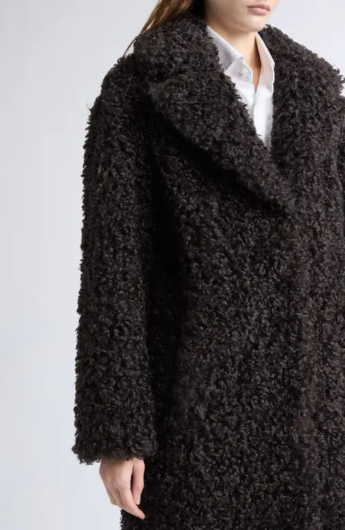 STAND STUDIO Camille Long Faux Fur Cocoon Coat