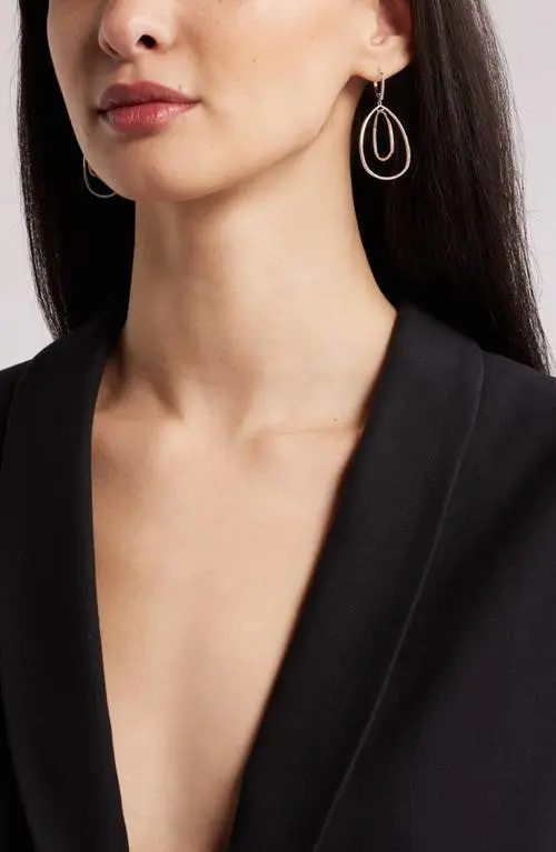 Nordstrom Pavé Inset Orbital Drop Earrings - Clear- Silver