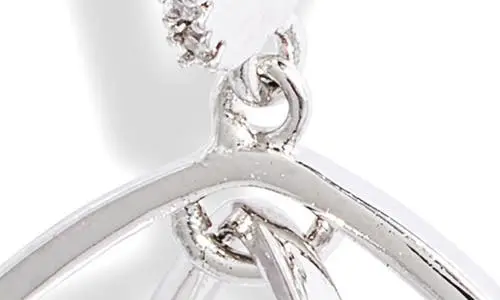 Nordstrom Pavé Inset Orbital Drop Earrings - Clear- Silver