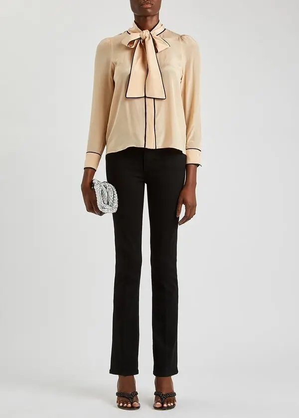 Alice + Olivia Jeannie Blush Silk Blouse