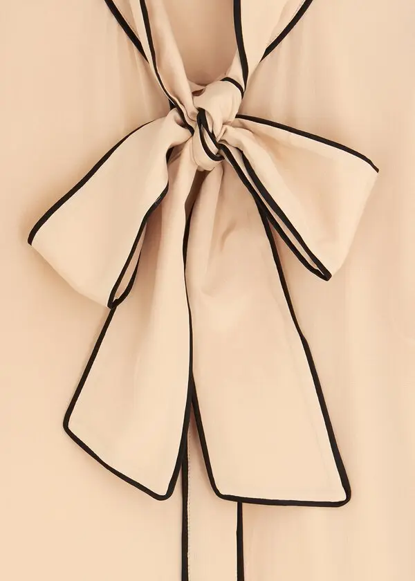 Alice + Olivia Jeannie Blush Silk Blouse