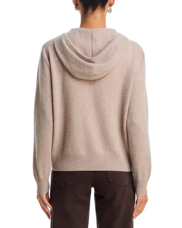 Aqua Cashmere Full Zip Hoodie - Wheat