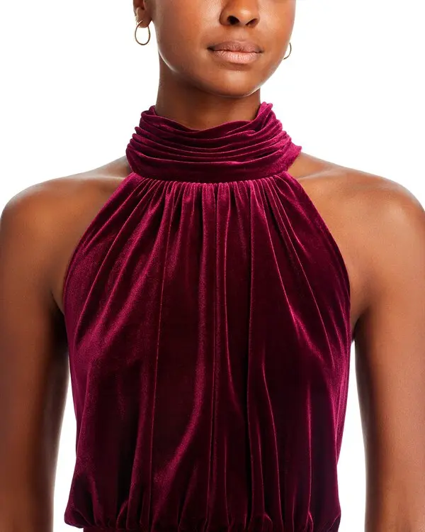 Eliza J Mock Neck Blouson Gown - Plum