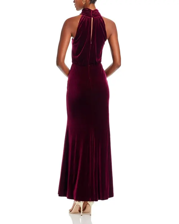 Eliza J Mock Neck Blouson Gown - Plum
