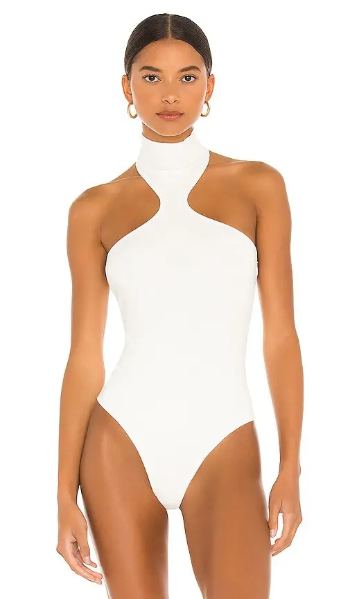 Superdown Halter Neck Rib Knit Bodysuit