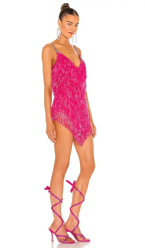 revolve pink fringe dress Pink Fringe