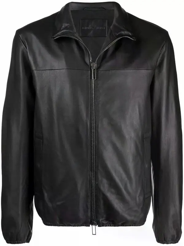 Emporio Armani Zipped Leather Jacket