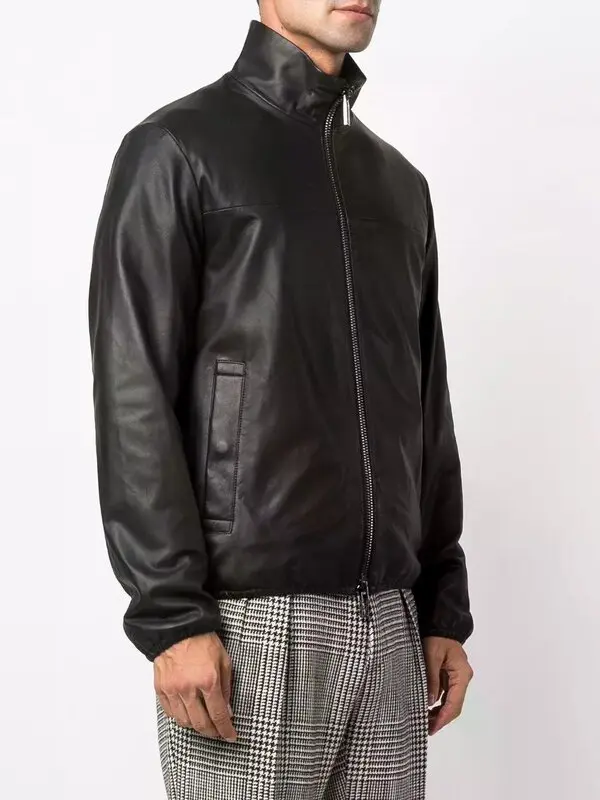 Emporio Armani Zipped Leather Jacket