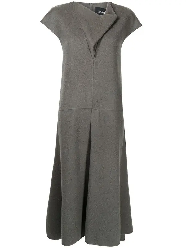 Goen.j Cowl-neck Wool-blend Midi Dress