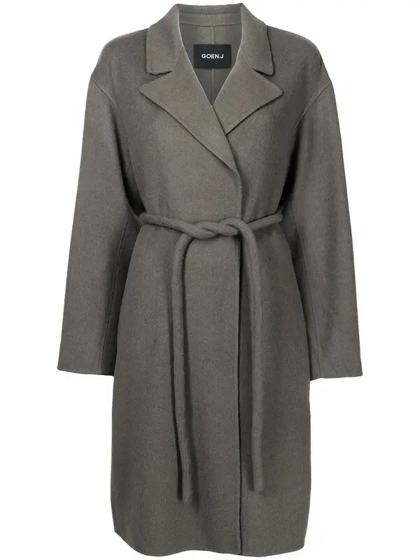 Goen.j Peak-lapel Belted Coat