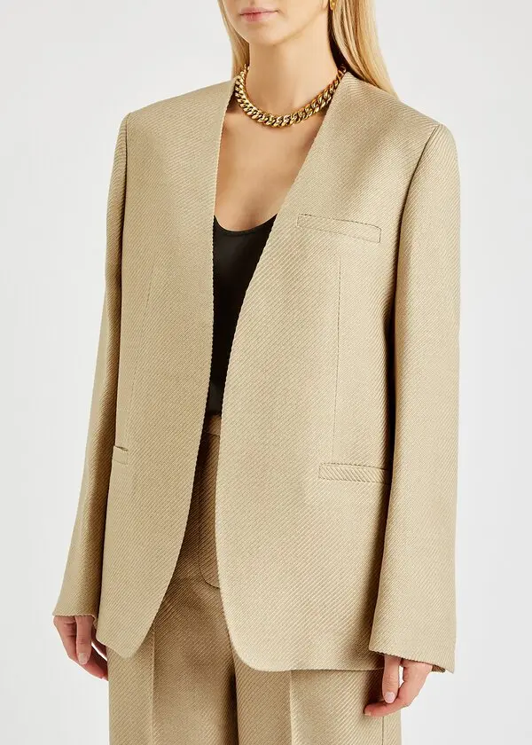 TOTEME Sand Wool-blend Twill Blazer