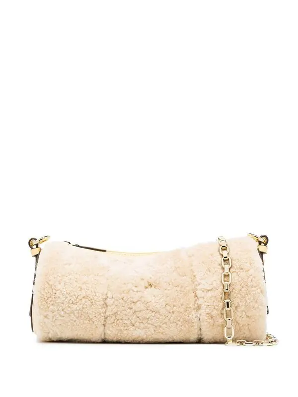 Manu Atelier Cylinder Shearling Shoulder Bag
