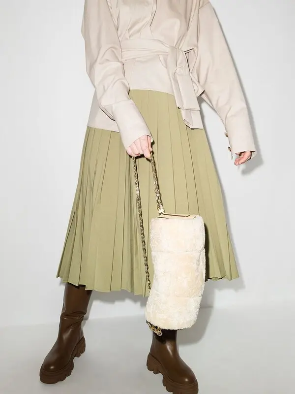Manu Atelier Cylinder Shearling Shoulder Bag