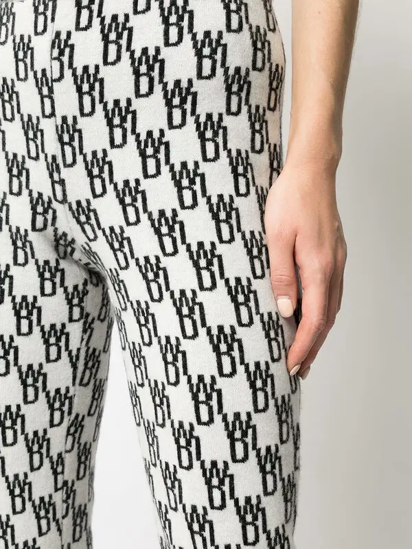 We11Done Logo Pattern Knitted Leggings - White