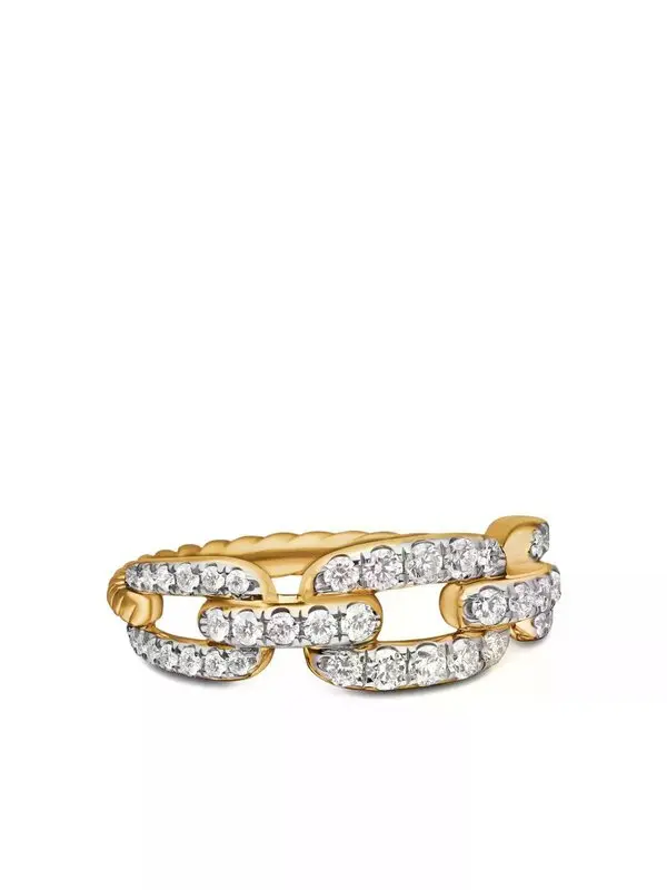 David Yurman 18kt Yellow Stax Diamond Ring - Gold