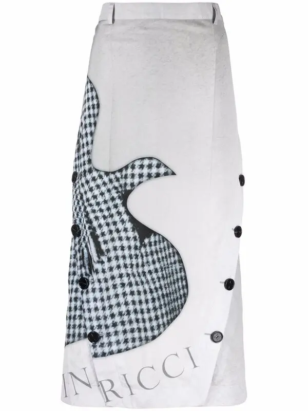 Nina Ricci Graphic-print Midi Skirt - Grey